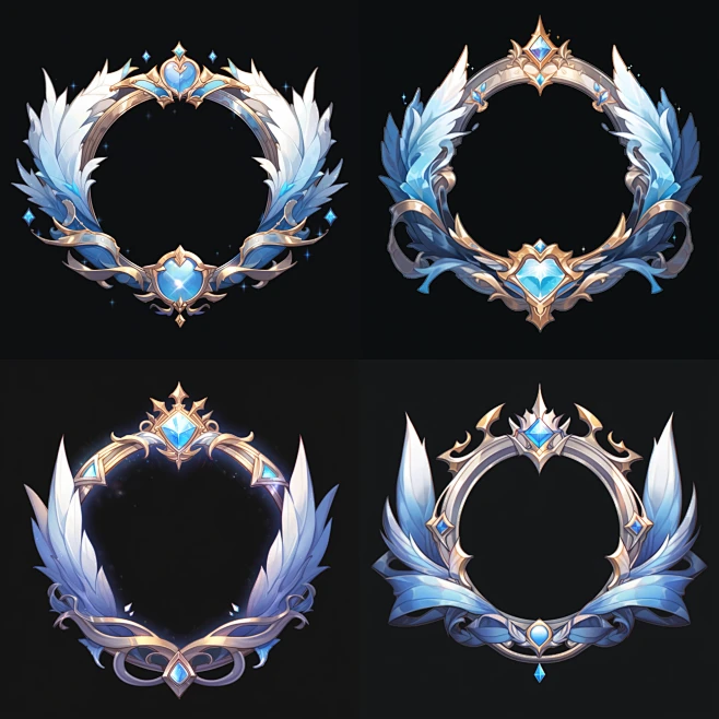 hulei181717_Game_avatar_frame_with_round_metal_border_on_black ...