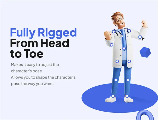 3D角色医生安装Figma混合器UI套件（3D Character Doctor Installment Figma Blender UI ...