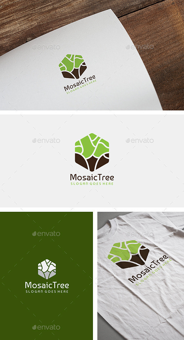 Hexagon Tree Logo - Nature Logo TemplatesHexagon Tree Logo - Nature ...
