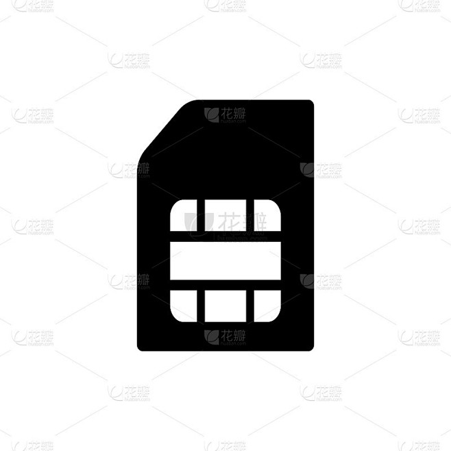 Sim卡矢量图标，微芯片符号。现代，简单的平面矢量插图网站或移动应用程序