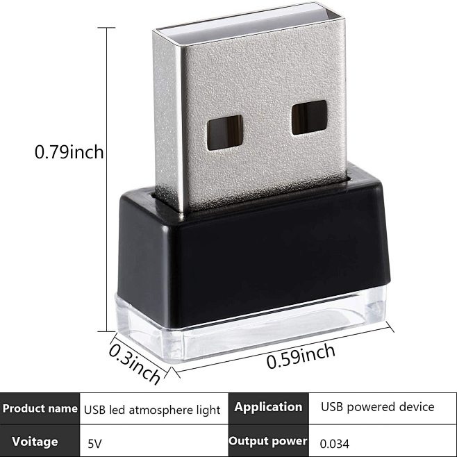 Amazon.com: 7 Pieces Mini USB LED Light Car Interior Lights USB LED ...