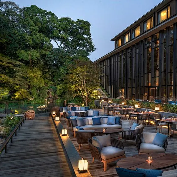 For the Brasserie deck at the water’s edge, Four Seasons Hotel Kyoto opted for Tribù's Mood ...