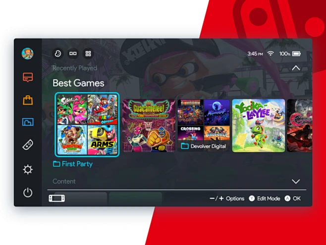 Nintendo Switch UI Concept folders interface ui nintendo nintendo ...