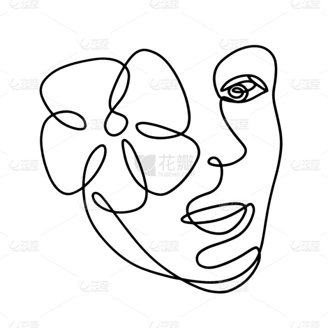 Simple Line Sticker素材-花瓣网