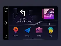 Xpeng P7 Hmi Voice Map navigation-夜间模式-小鹏汽车-HMI/HUD/车机UI/车载大屏-花瓣网