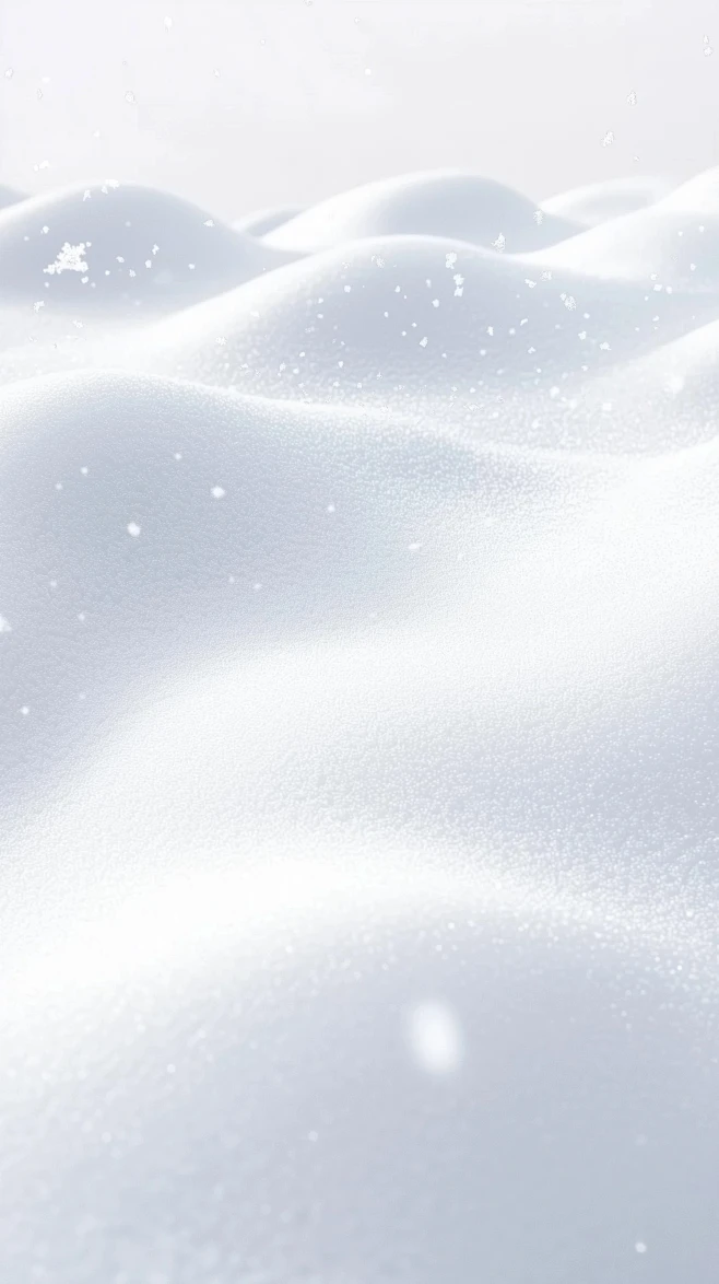 Simple and clean snow, soft snow, no ice, a snowflake falling, high ...