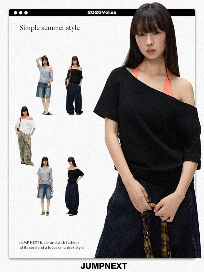 Jump next 原创斜肩T 慵懒假日风⛱️️ - 小红书-花瓣网