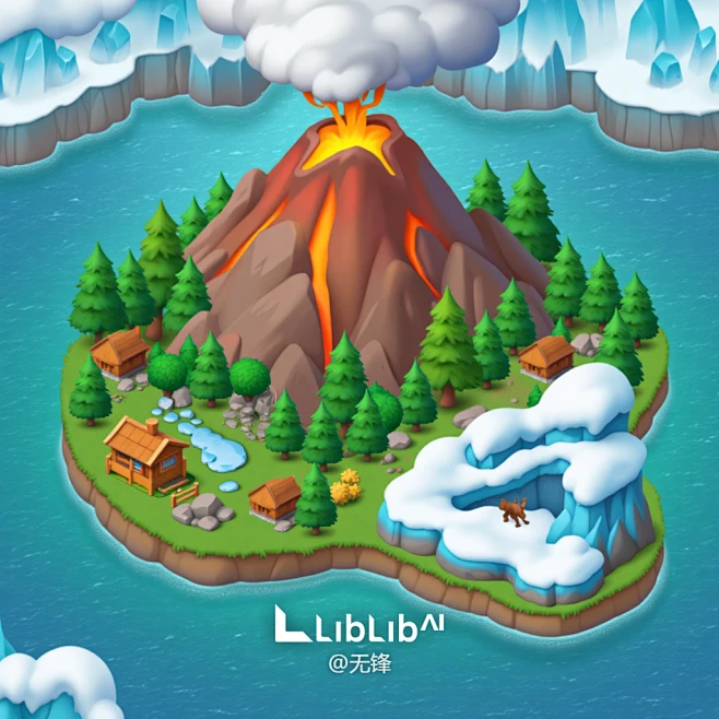 俯视45度Q版自然场景-LoRA-无锋-LiblibAI-花瓣网