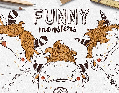 Funny Monsters • Vector Set : This set is available for purchasing at ...