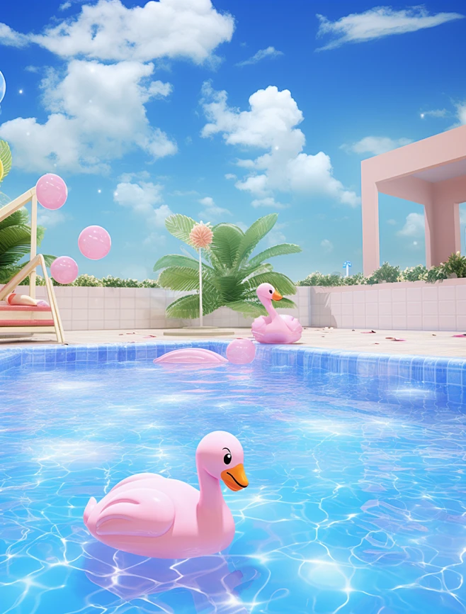 swimming pool for kids free screenshots, in the style of realistic and ...