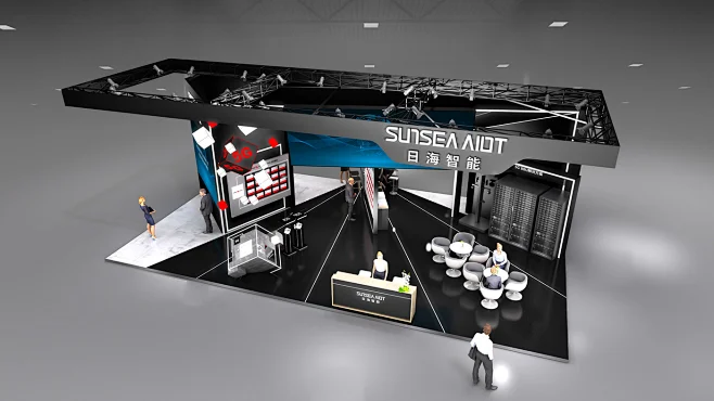 3D booth Exhibition MWC-花瓣网