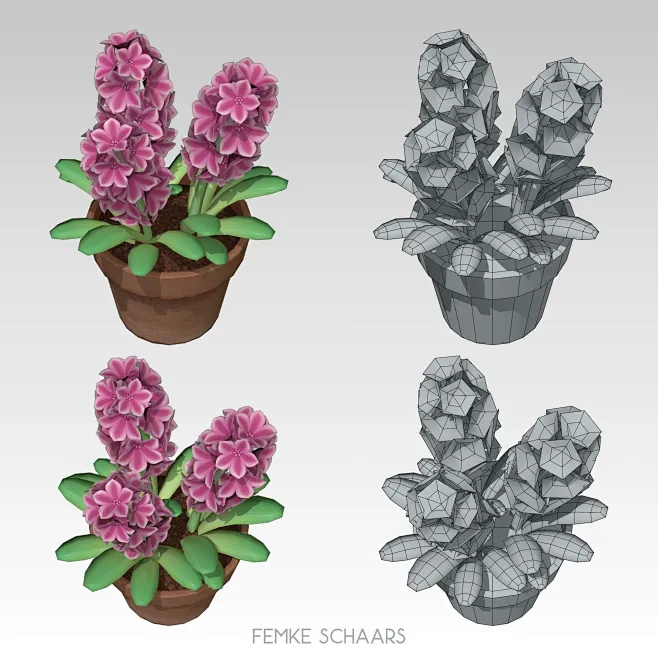 Low-Poly Stylized Flower Pot Plants Pack | 3D model : Model available ...