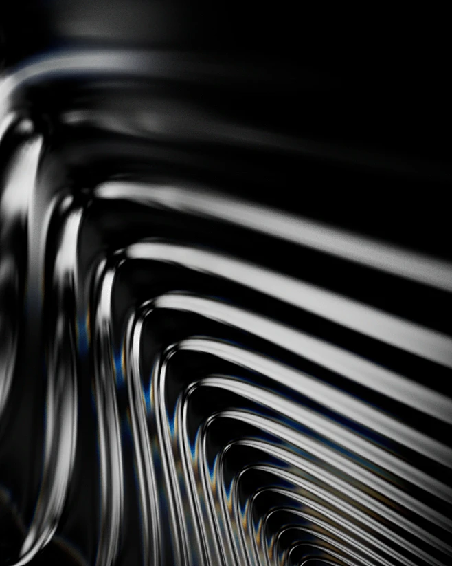3D abstract cinema 4d redshift waves dispersion dark CGI (6)-花瓣网