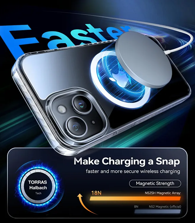 Amazon.com: TORRAS Magnetic Shockproof for iPhone 15 Case Clear ...