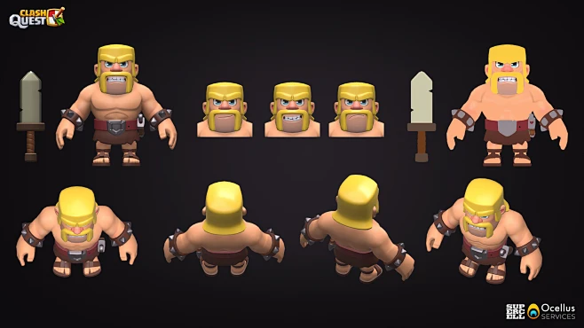 Clash Quest - Barbarian图片_建模教程图片素材-花瓣网