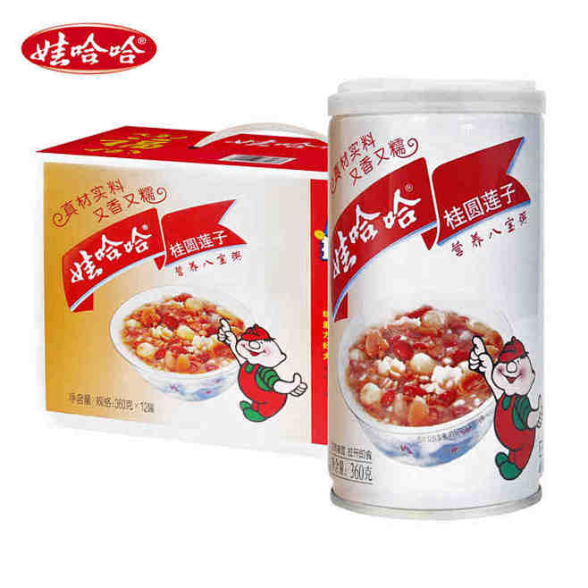 娃哈哈桂圆莲子八宝粥360g*12罐 速食八宝粥即食罐装包邮-tmall.com天猫