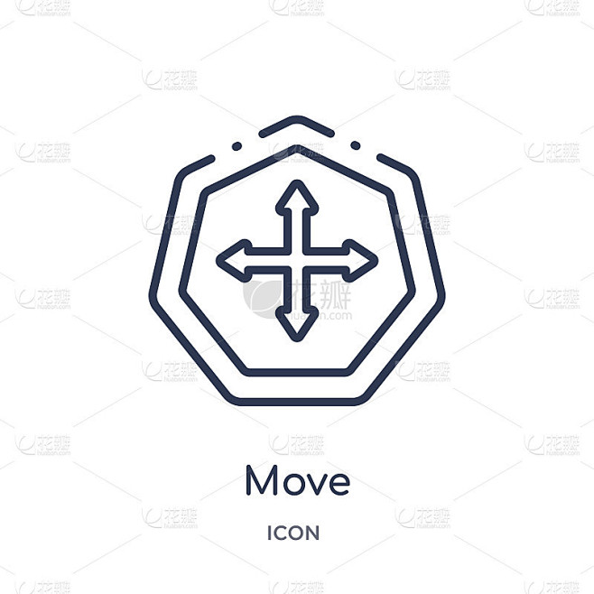 Linear move icon from Arrows outline collection. T