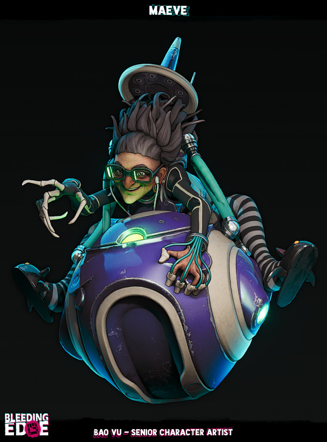 Bleeding Edge 嗜血边缘的角色设计：MAEVE角色3D模型