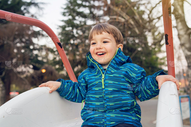 公园,滑梯,乐趣,男孩,金色头发,儿童,幼儿,婴儿,人的脸部