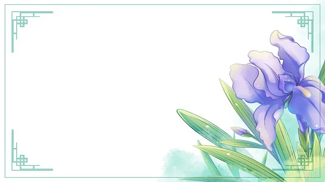 鸢尾花，唯美清新水彩花卉系列背景插画下载-花瓣网