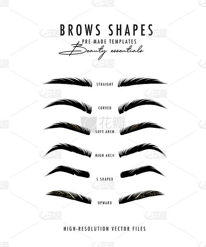 Brow bar poster, microblading eyebrows shapes real
