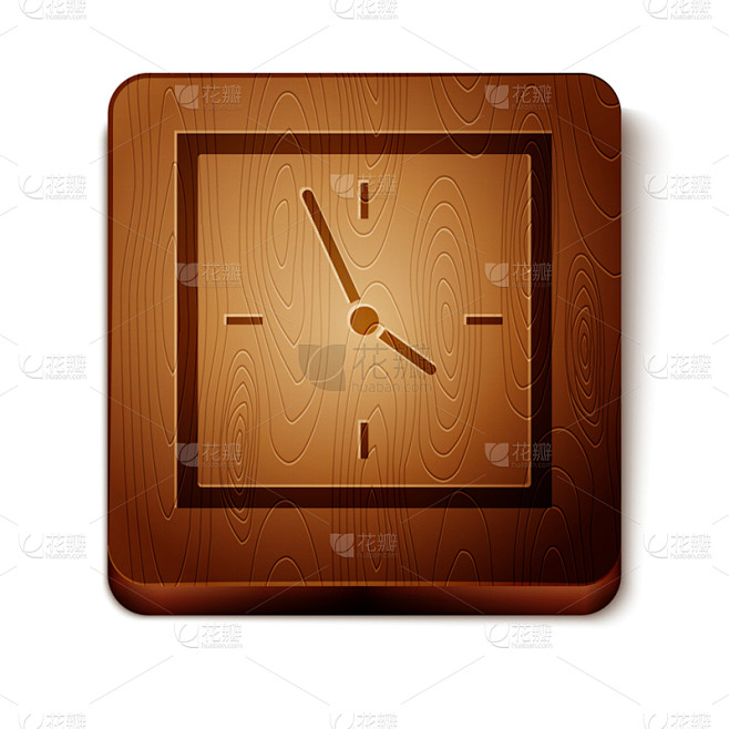 brown clock icon isolated on white background