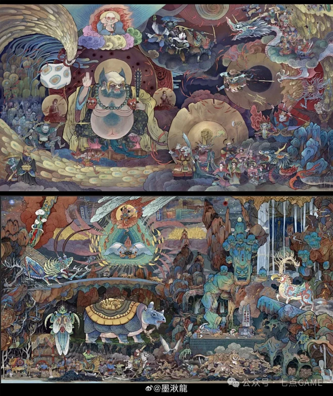 黑神话：悟空》章节结尾画卷 - 画卷制作：墨湫龍-花瓣网