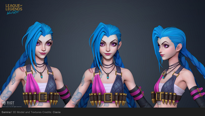 League of Legends: Wild Rift-Jinx - Modeling & Texturing 金克丝