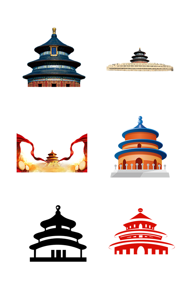 古代建筑天坛祈年殿免抠元素