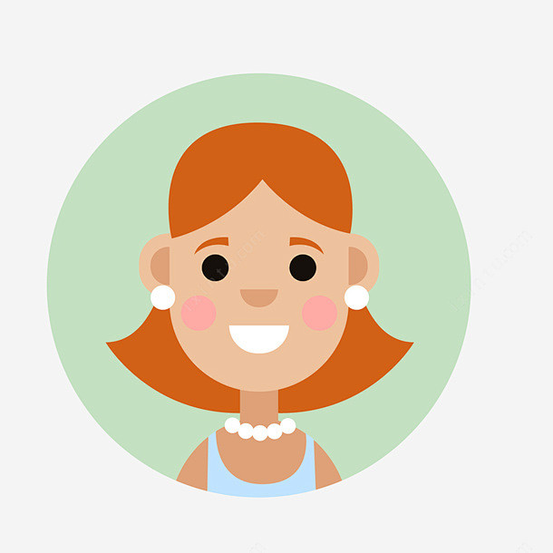 卡通扁平化女孩人物设计ai免抠素材_新图网 https://ixintu.com 人物设计,女孩,笑容,用户头像,圆形,矢量图,扁平化