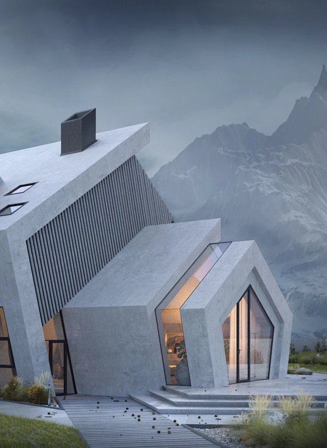 Впечатляющий «Pentahouse» из бетона от Wamhouse ⋆ DA.INDSD : Вдохновленный горными рельефами ...