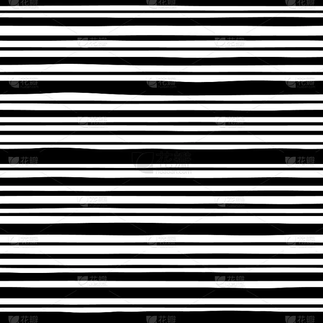 Vector seamless horizontal stripes pattern. Simple素材-花瓣网