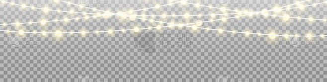 String of holiday lights, Christmas lights isolate