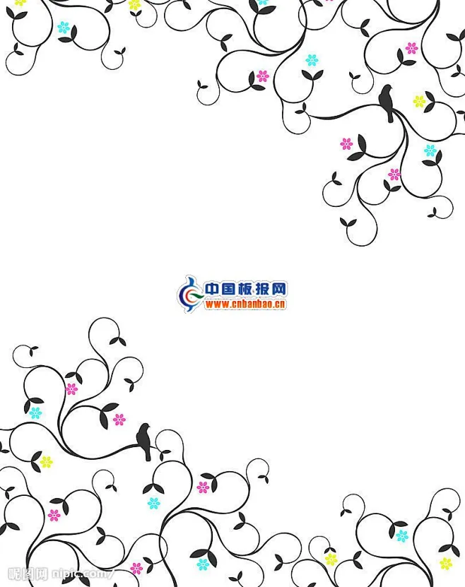 炫酷梦幻花边（手抄报专用）-花瓣网