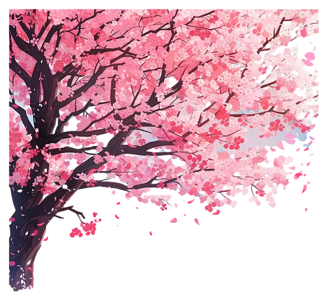 樱花树-粉红色的樱花树在风中飘扬-花瓣网