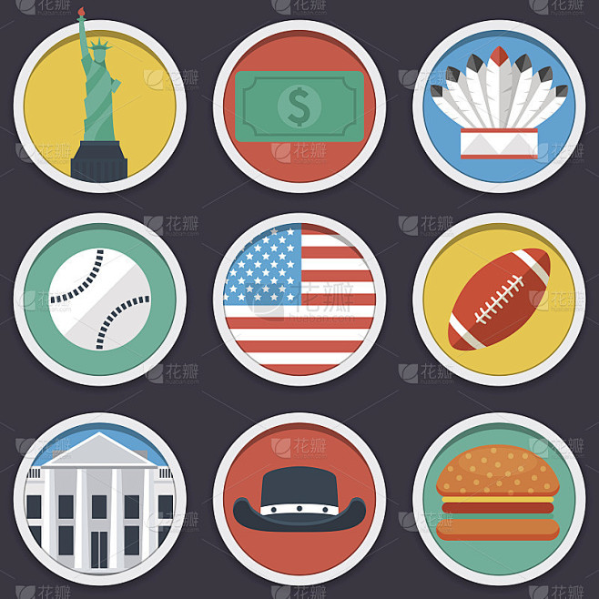 美国扁圆图标设置
