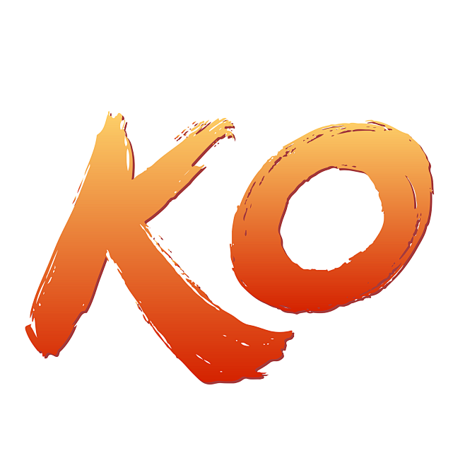 矢量红色渐变书法KO