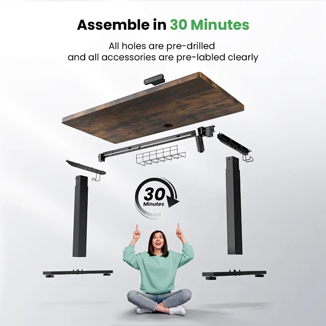 Amazon.com: SIAGO Electric Standing Desk Adjustable - 48 x 24 Inch Sit ...