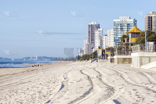 黄金海岸,澳大利亚,天体海滩,q1大厦,冲浪者天堂海滩,昆士兰州,水,休闲活动,水平画幅,沙子