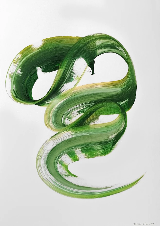 Behance 上的 Paintings - 2021 October - Green Selection (2)-花瓣网