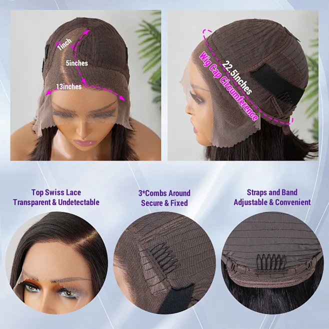 10 Inch Glueless Side Part Wig-04-花瓣网