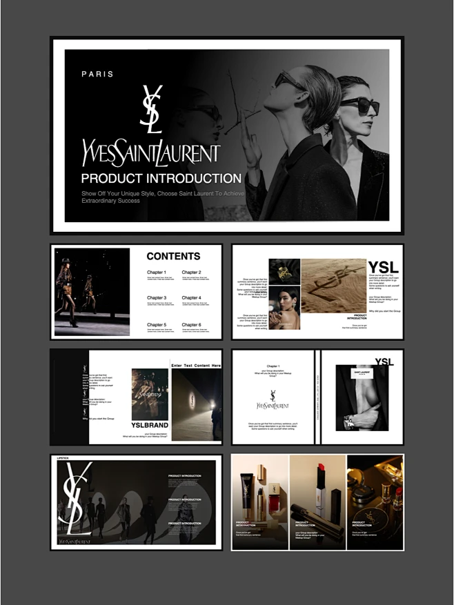 PPT排版｜YSL高级黑金风 - 有点意思屁屁踢-花瓣网