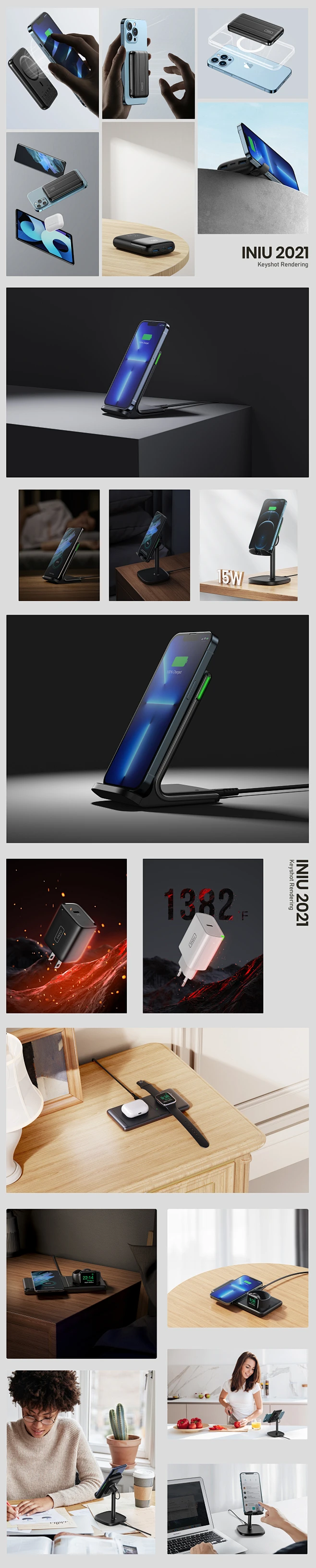 INIU/2021产品渲染合集_阮磊_【68Design】图片_亚马逊 3C图片素材-花瓣网