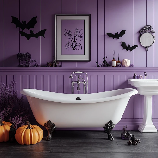 lucky_peacock_45038_Halloween_themed_bathroom_bathtub_lavender ...