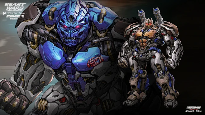 Transformers Beast Wars - Optimus Primal Metal Variant character design-花瓣网