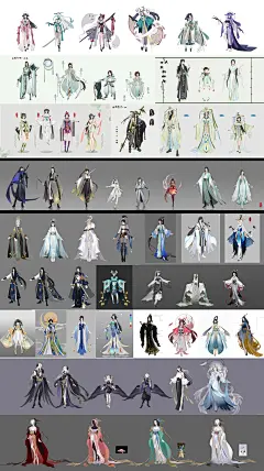 角色设定，角色设计，插画封面，作品排版，国风角色，赛博角色，构成节奏，神话角色， 花瓣网