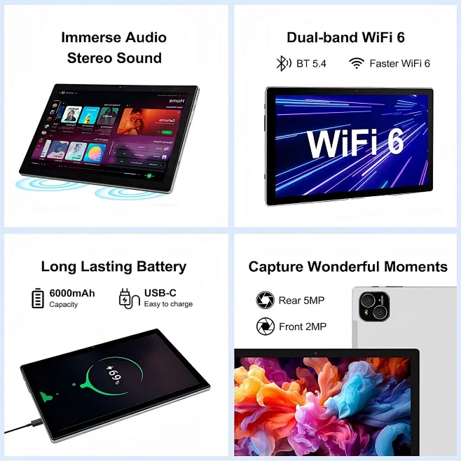 Amazon.com : ATMPC Tablet 10 inch Android 14 Tablet with Octa Core ...