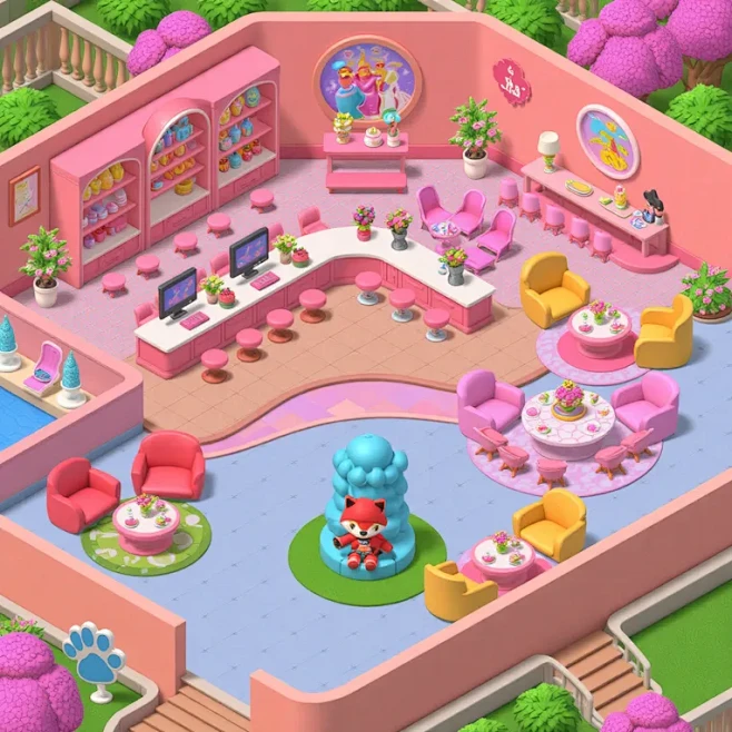 萧炎-俯视45度等距场景Q版餐厅Q版餐厅类-LoRA-萧炎-LiblibAI-花瓣网