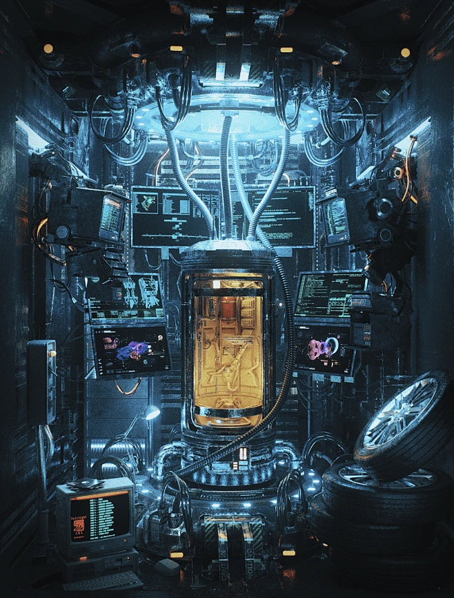 3D c4d CGI cinema 4d city Cyberpunk dark motion graphics octane ...