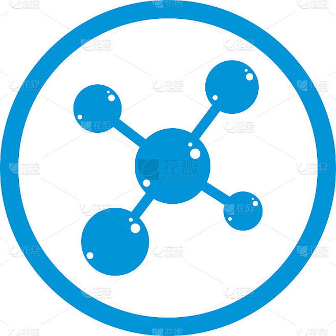 分子图标，单色矢量符号。